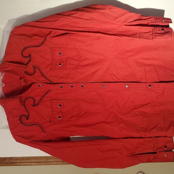 Wrangler | Tops | Wrangler Rock 47 Red Western Shirt Ladies Small ...